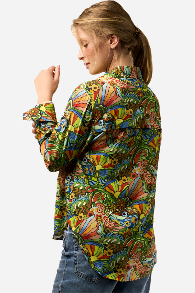 Boho Bass Tunic Fishing Shirt – Women’s UPF 50+ Sun Protection | FisheWear